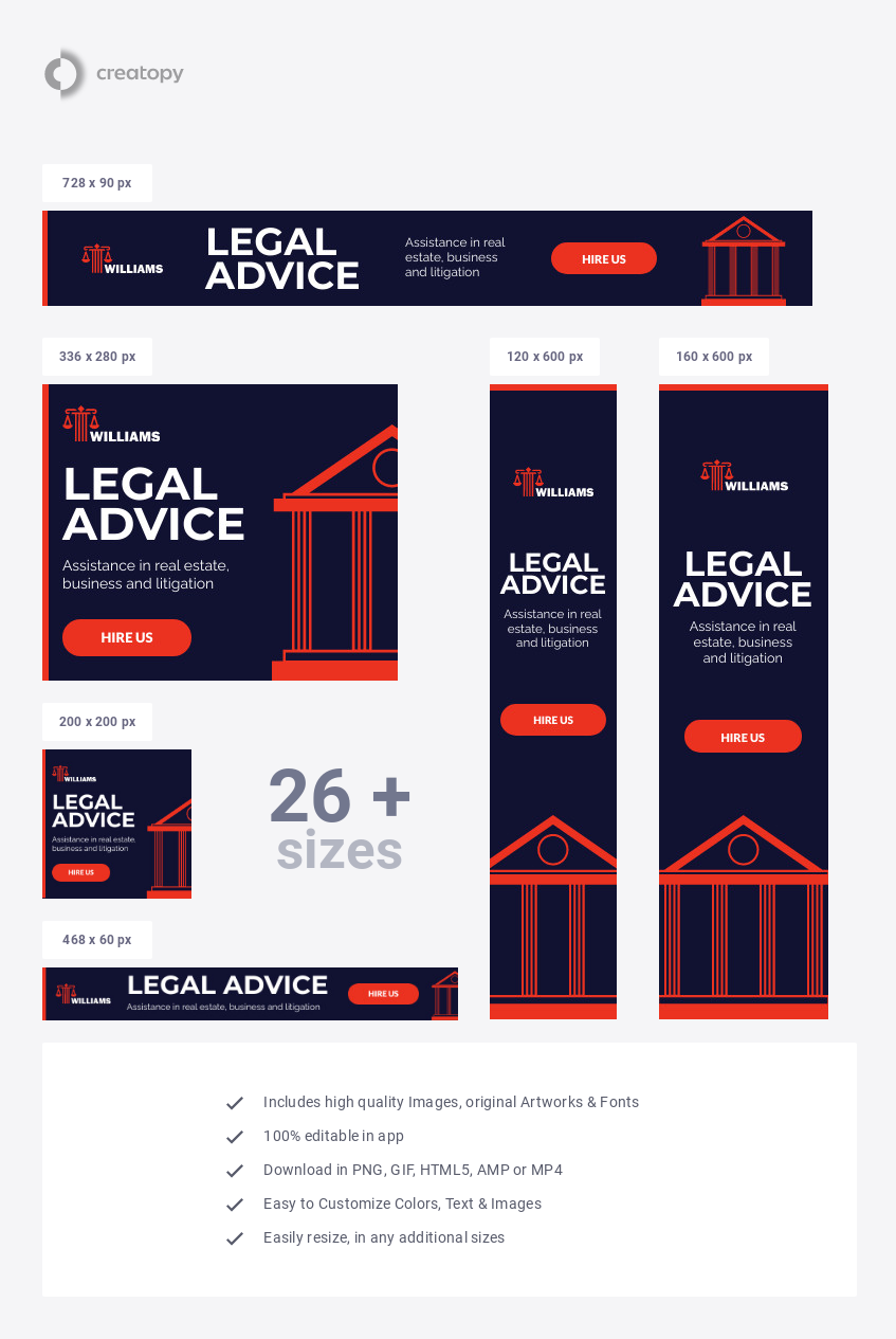 Hire Us for Legal Advice and Assistance Ad Template - Creatopy
